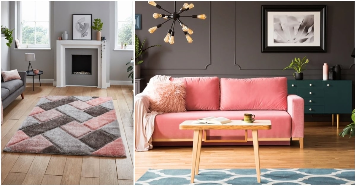 Ideas para un salón rosa y gris